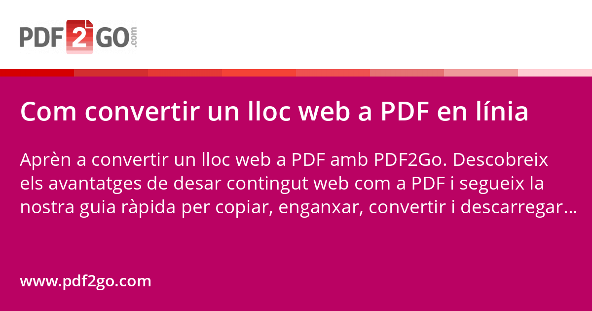 Com convertir un lloc web a PDF en línia