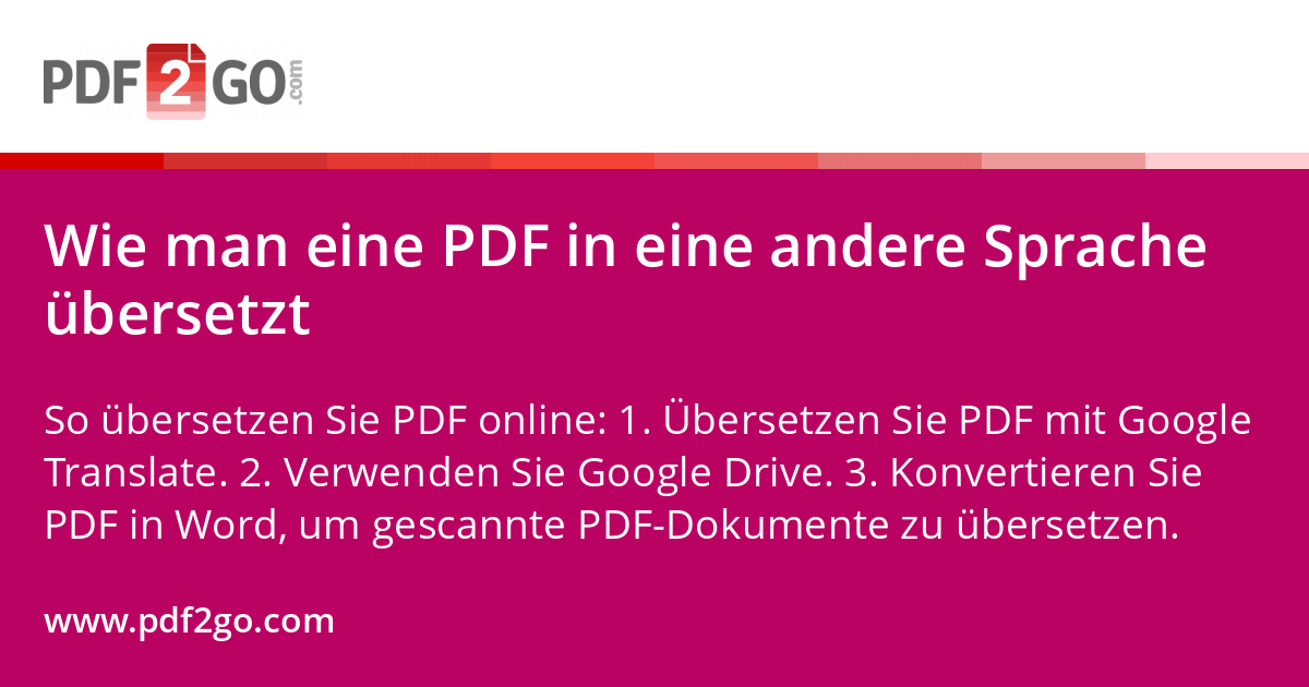 Wie man eine PDF in eine andere Sprache übersetzt