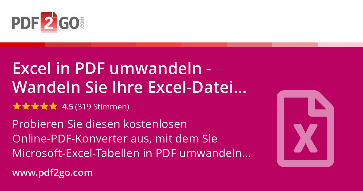 Konvertiere Excel Zu PDF - Konvertiere deine Excel Zu PDF Online
