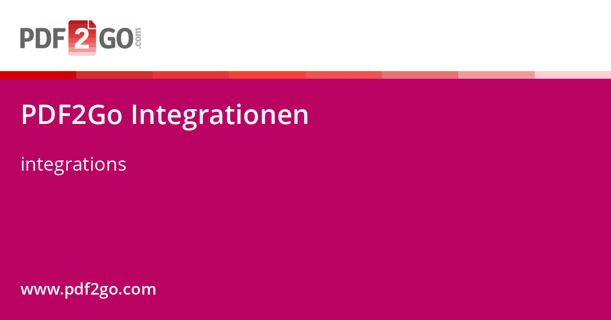 PDF2Go Integrations