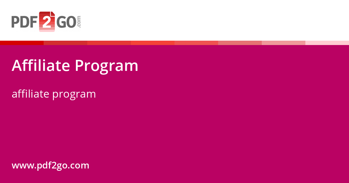 Affiliate Program