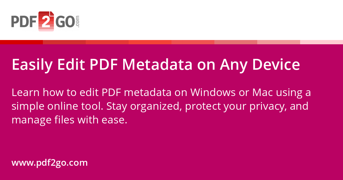 Easily Edit PDF Metadata on Any Device