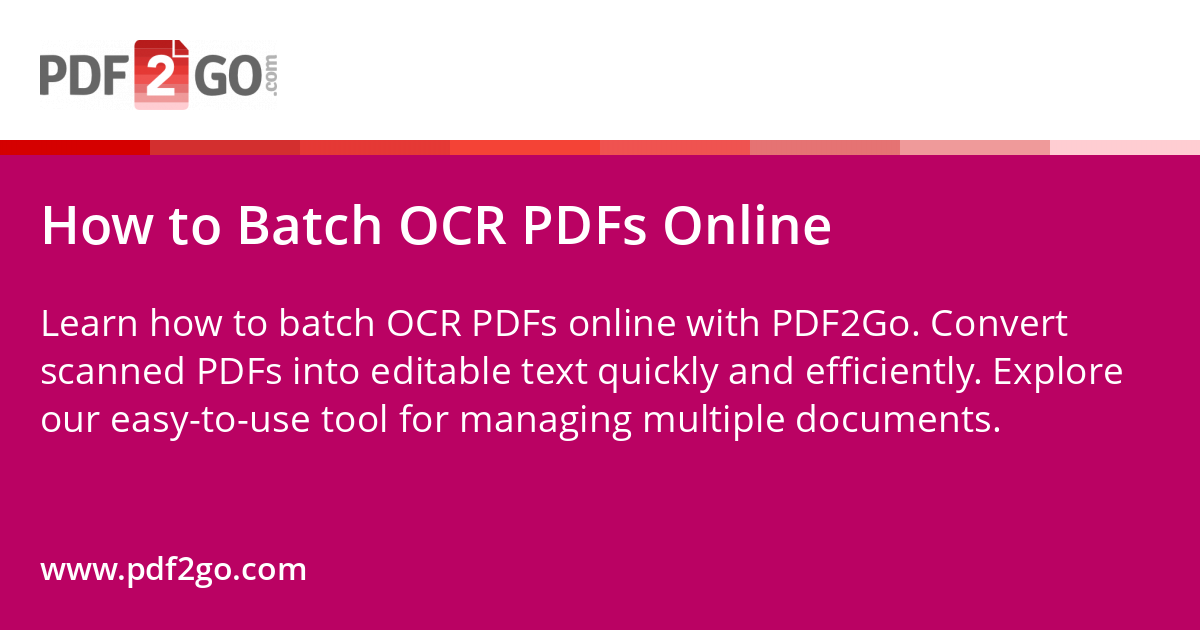 How to Batch OCR PDFs Online
