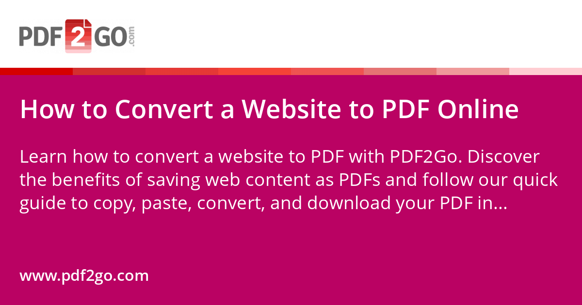 How to Convert a Website to PDF Online