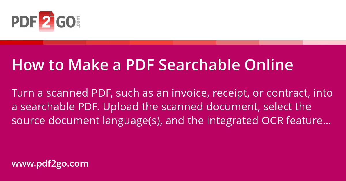 How to Make a PDF Searchable Online