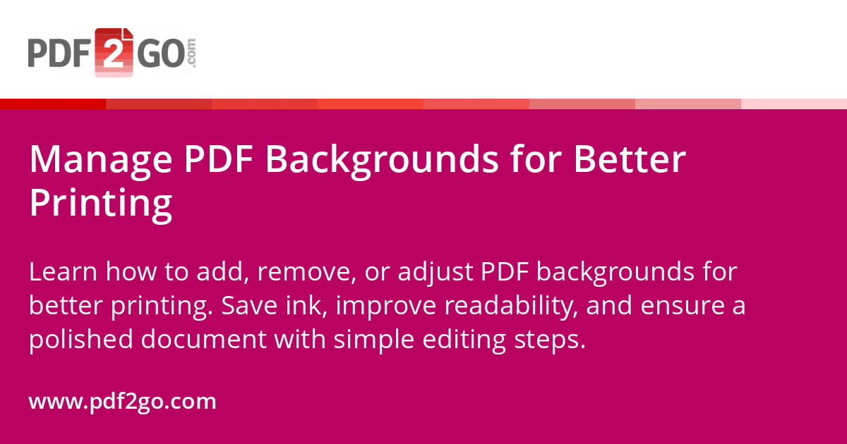 Manage PDF Backgrounds for Better Printing
