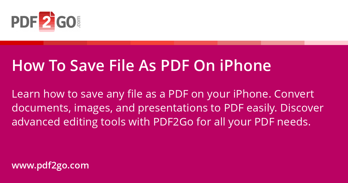 How To Save File As PDF On iPhone