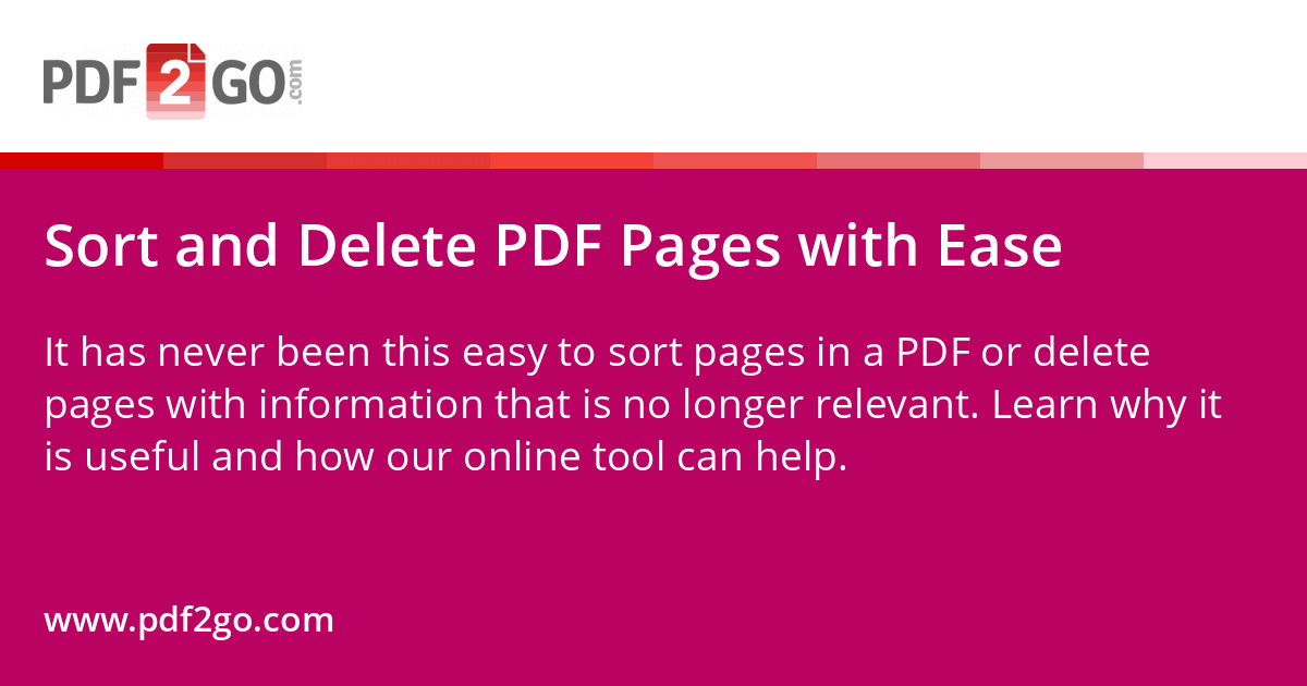 Sort And Delete PDF Pages with Ease