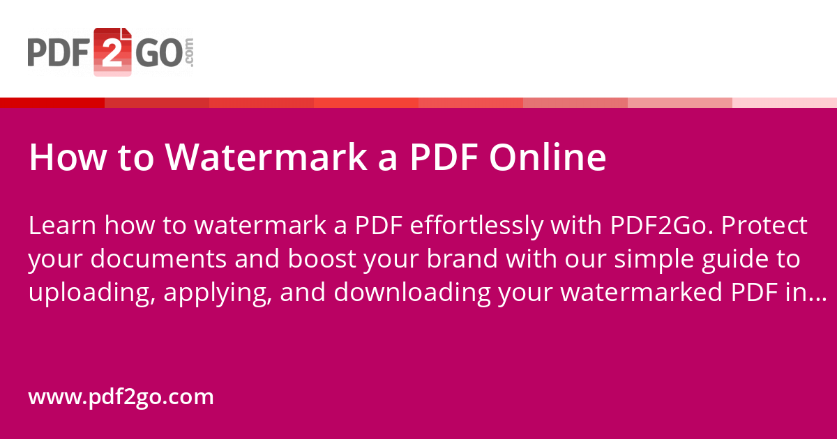 How to Watermark a PDF Online
