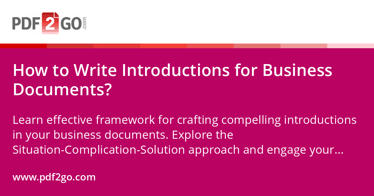 How to Write Introductions for Business Documents?