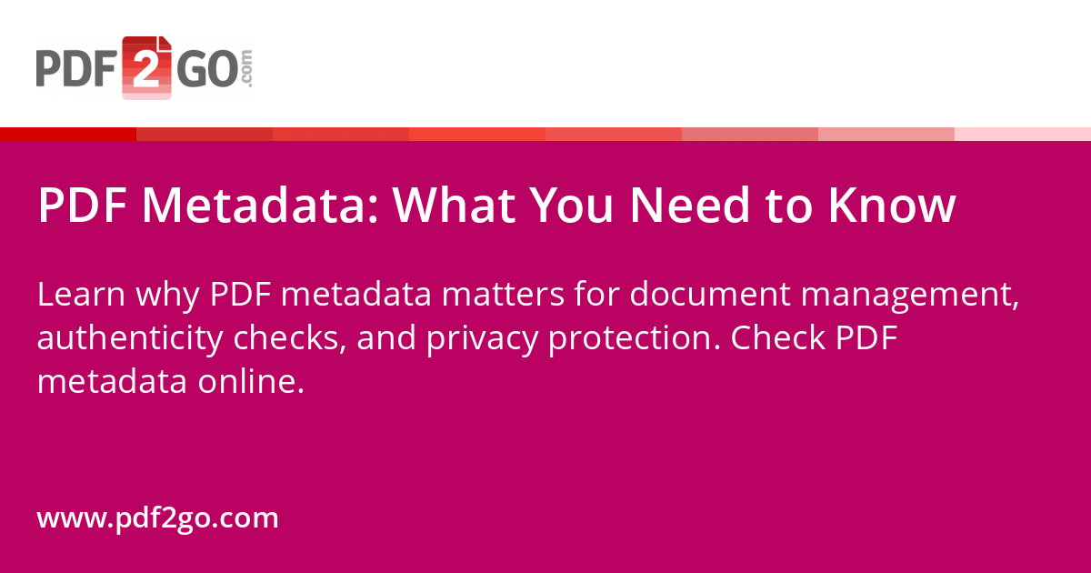 PDF Metadata: What You Need to Know