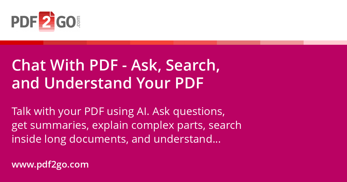 Chat With PDF - Ask, Search, and Understand Your PDF