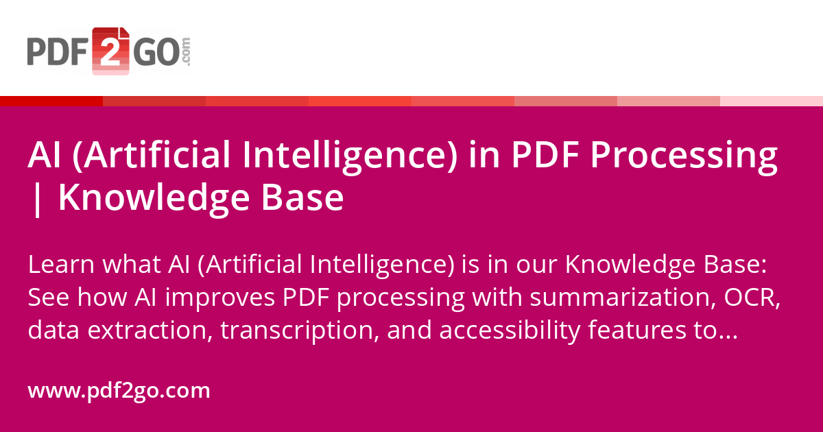 AI (Artificial Intelligence) in PDF Processing | Knowledge Base