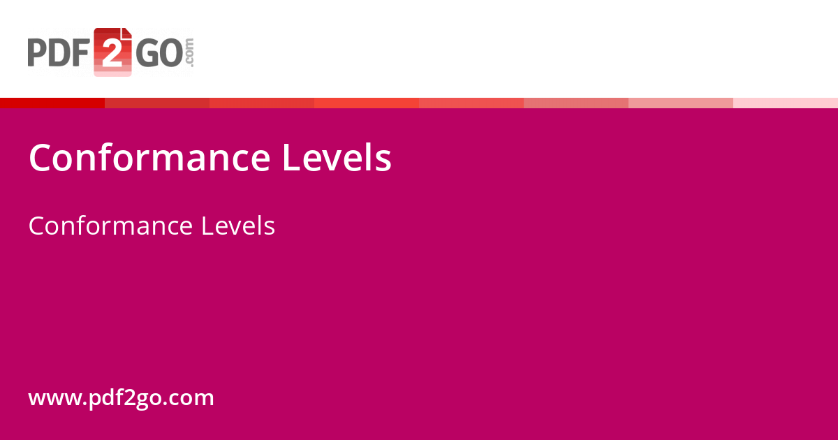 Conformance Levels