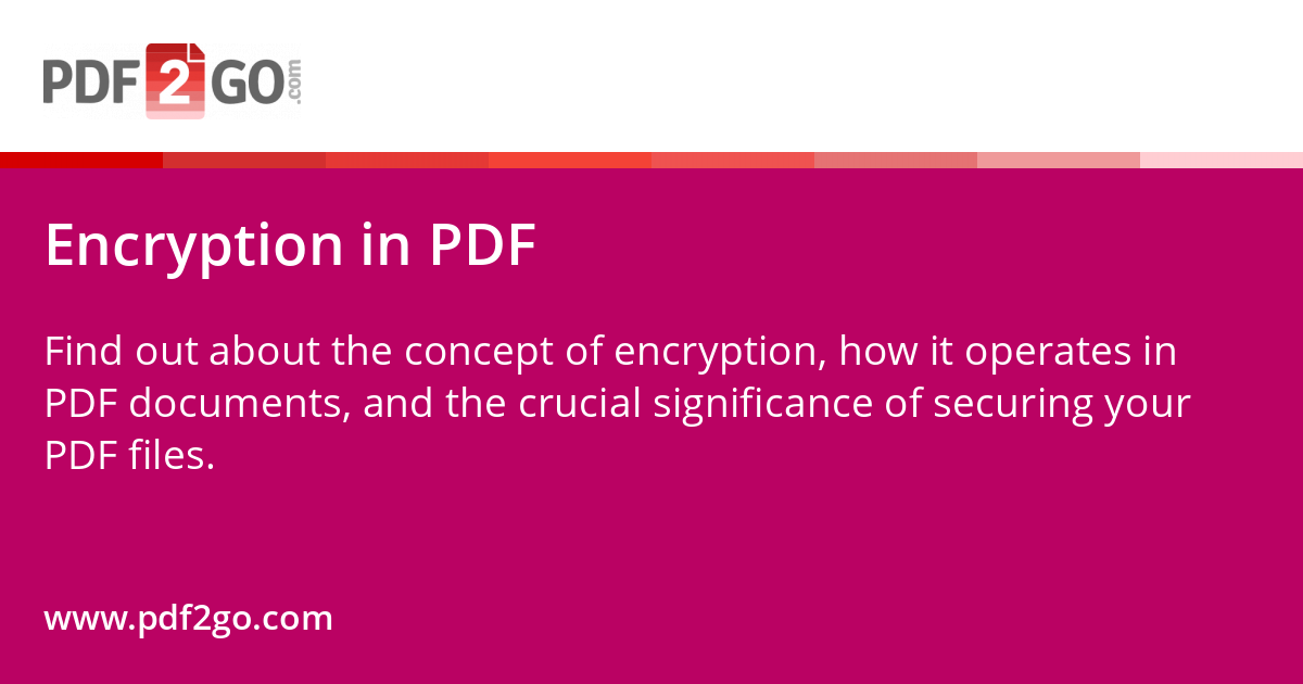 Encryption in PDF