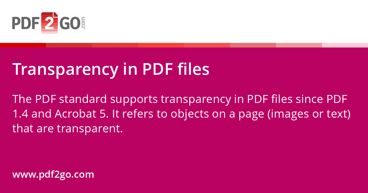 Transparency in PDF files