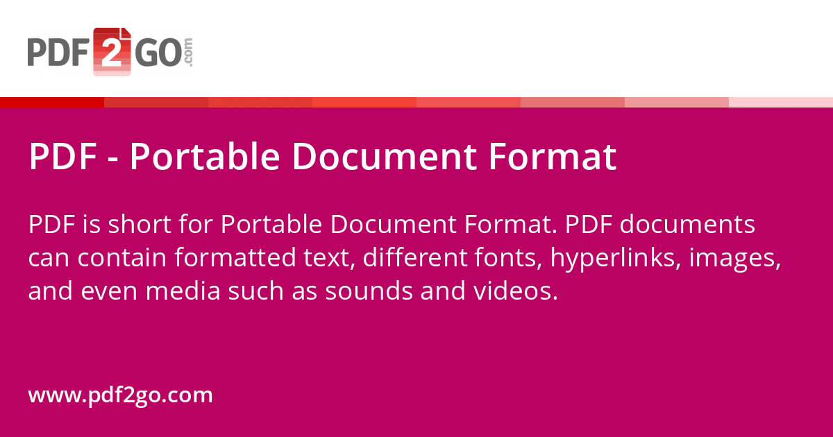 PDF - Portable Document Format