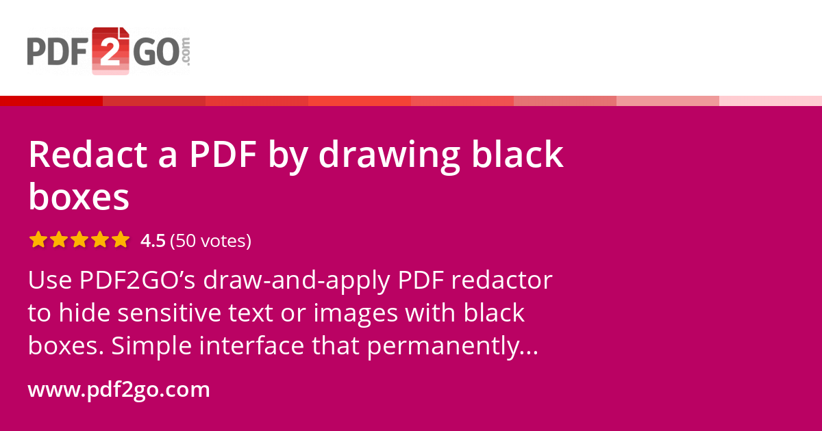 Redact a PDF by drawing black boxes
