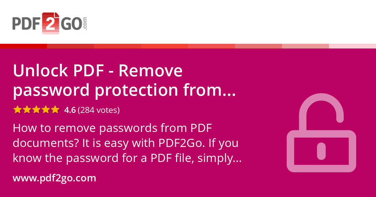Unlock PDF - Unlock your PDF documents online