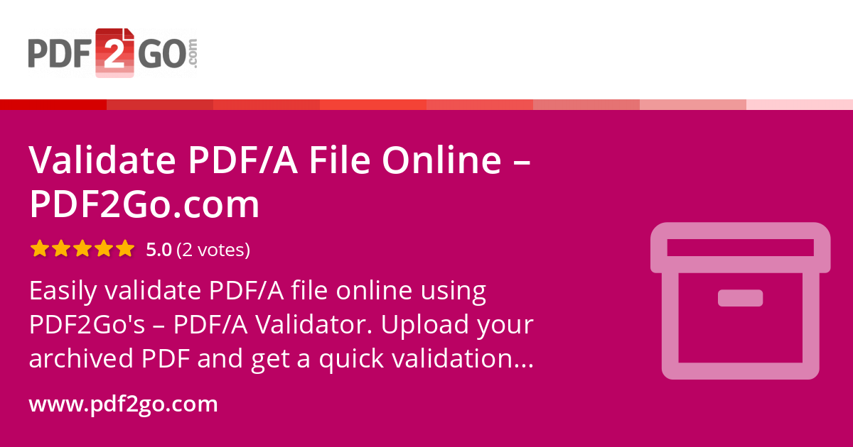 Validate PDF/A File Online – PDF2Go.com