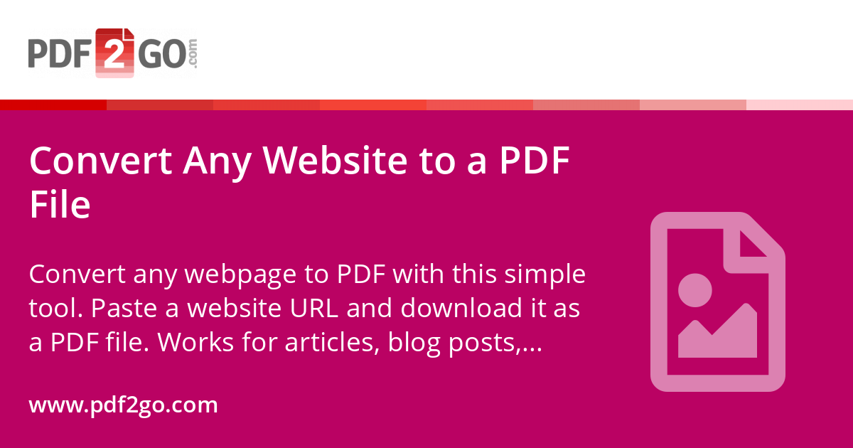 Convert Any Website to a PDF File