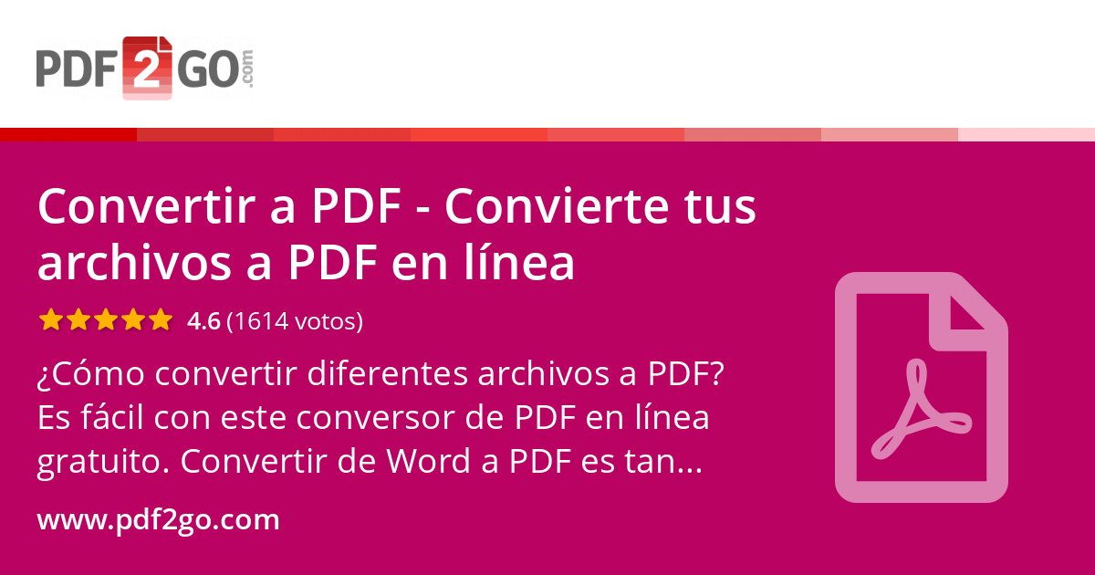 Convertir a PDF - Convierte tus archivos a PDF en línea