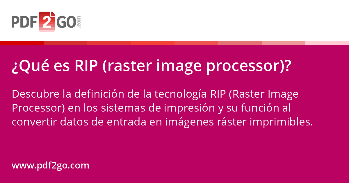 ¿Qué es RIP (raster image processor)?