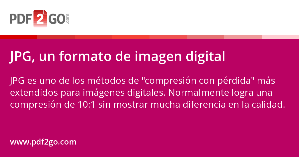 JPG, un formato de imagen digital