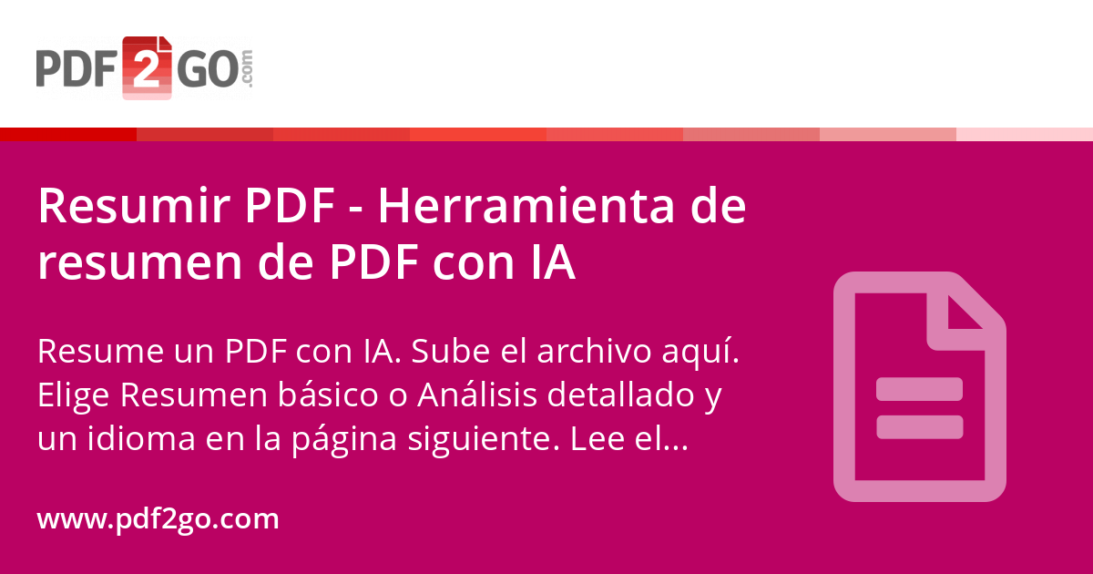 Resumir PDF - Herramienta de resumen de PDF con IA