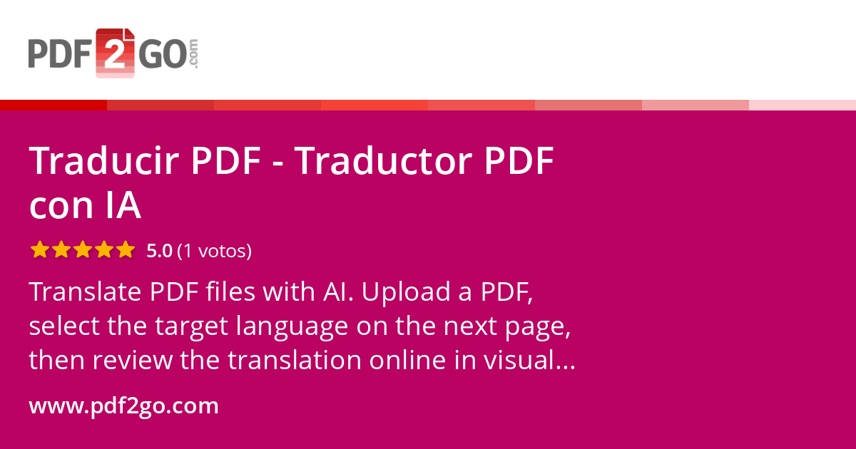 Traducir PDF - Traductor PDF con IA