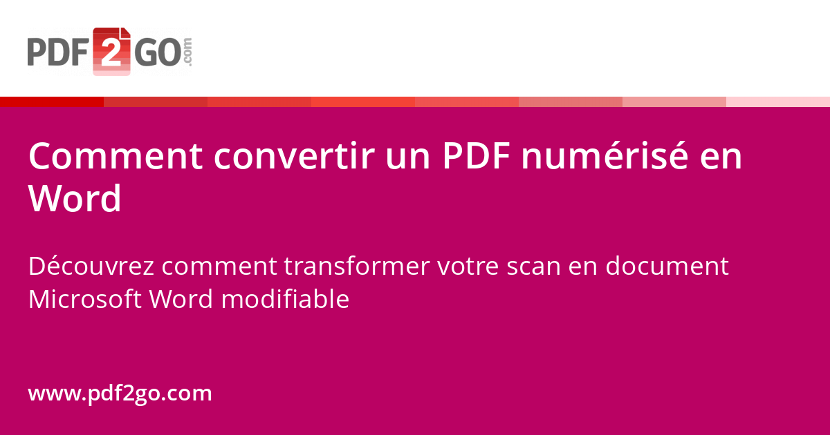 Comment convertir un PDF numérisé en Word