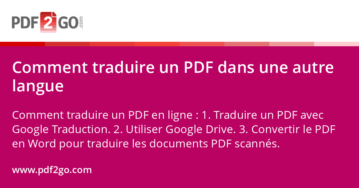 Comment traduire un PDF dans une autre langue