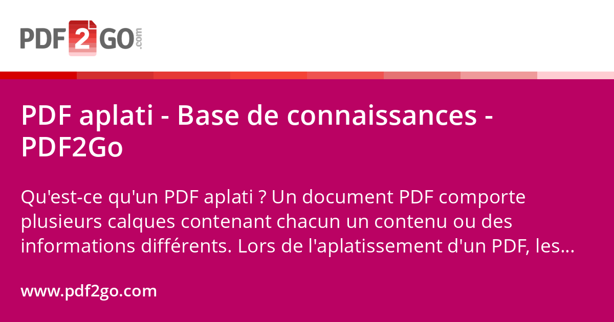 PDF aplati - Base de connaissances - PDF2Go