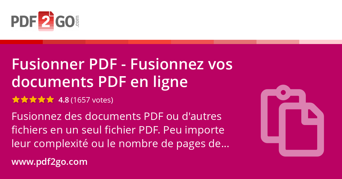 Fusionner PDF - Fusionnez vos documents PDF en ligne