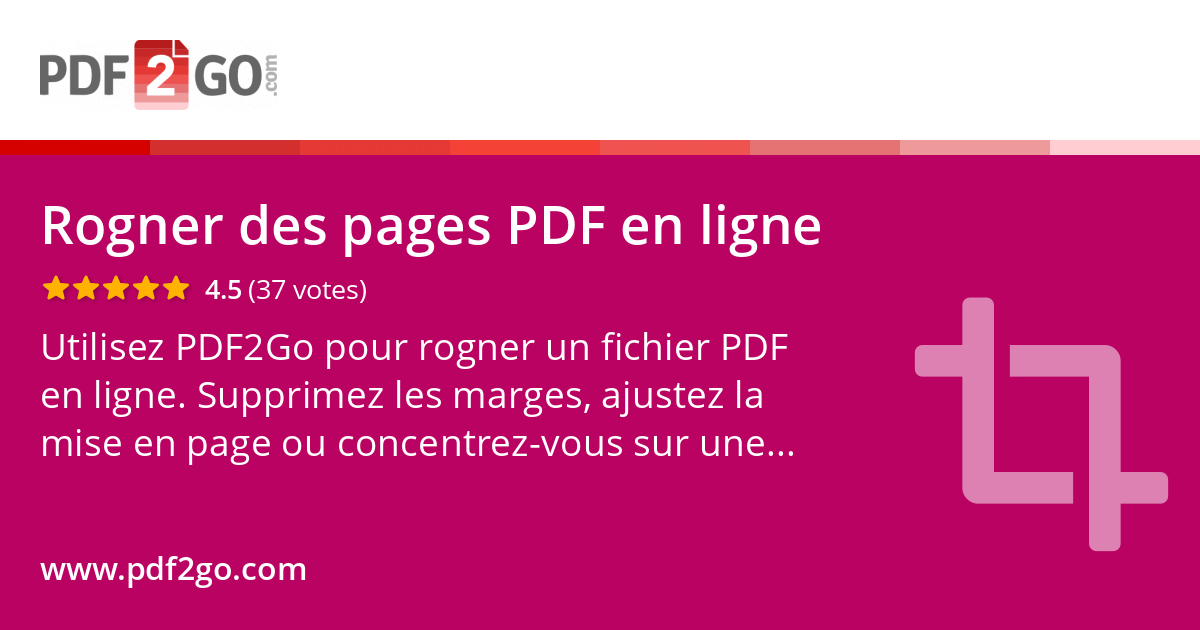 Rogner des pages PDF en ligne