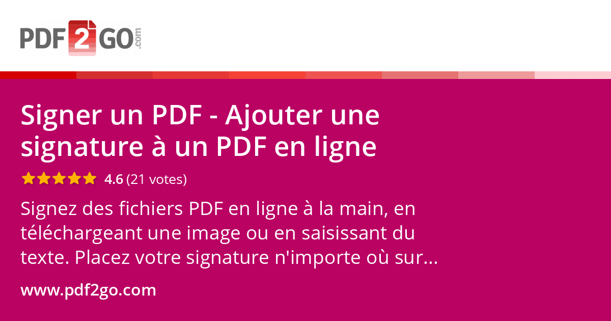 Signer un PDF - Ajouter une signature à un PDF en ligne