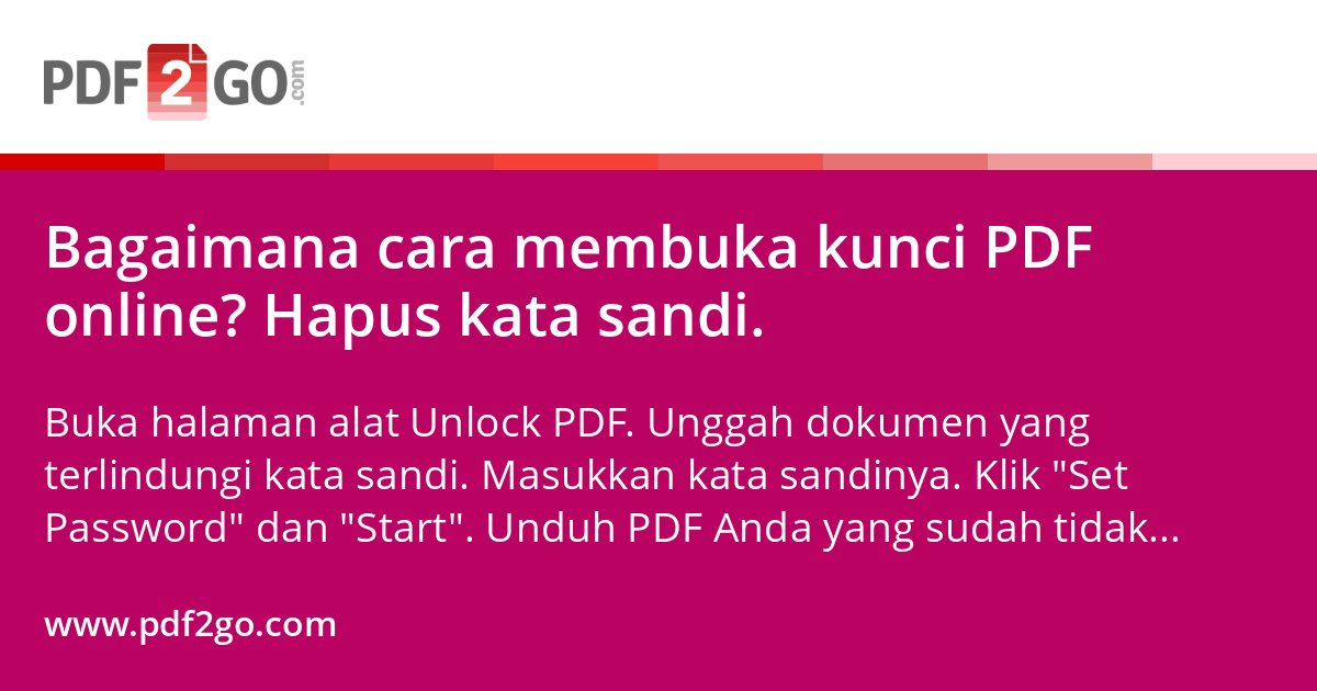 Bagaimana cara membuka kunci PDF online? Hapus kata sandi.
