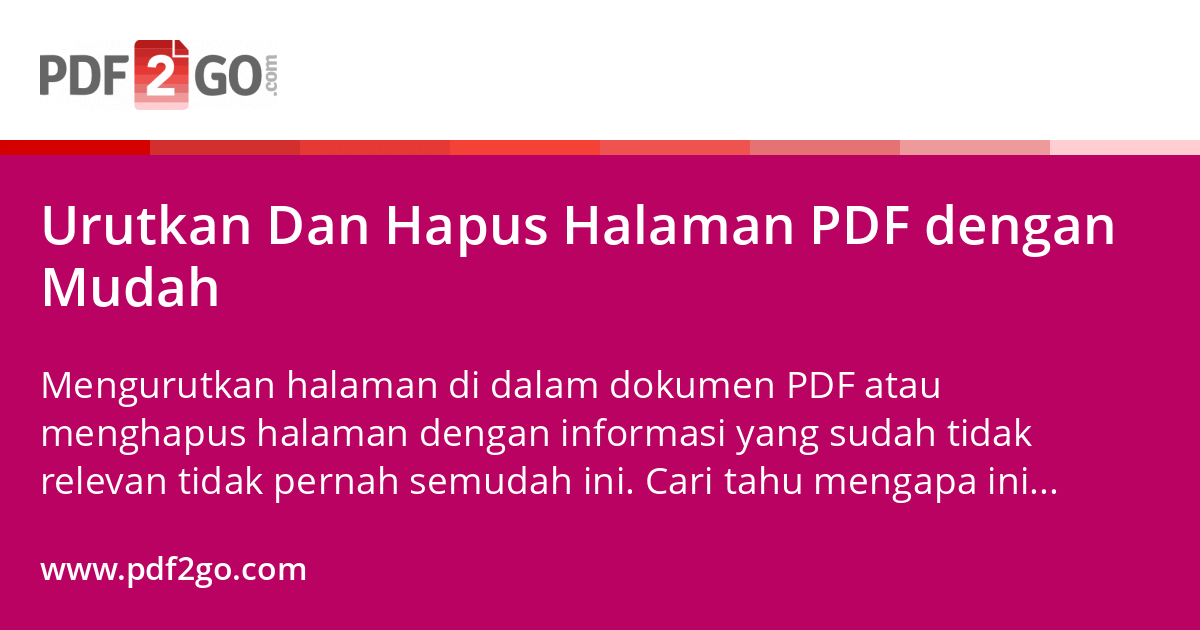 Urutkan Dan Hapus Halaman PDF dengan Mudah