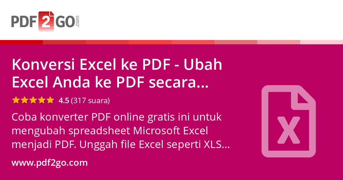 Konversi Excel ke PDF - Konversikan Excel Anda ke PDF secara online
