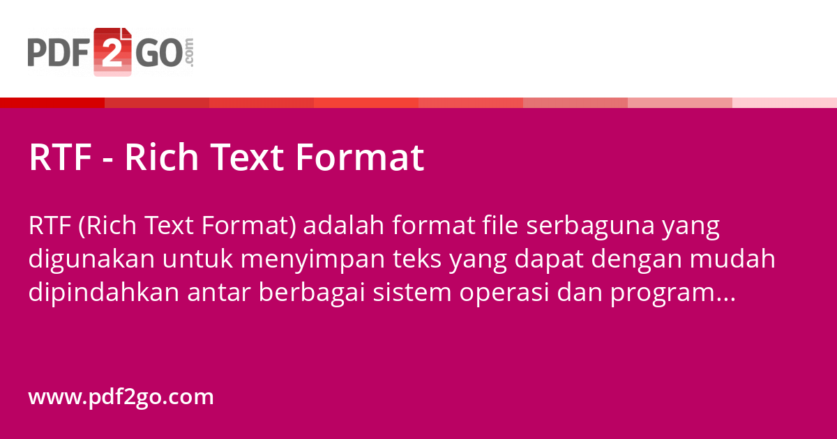 RTF - Rich Text Format
