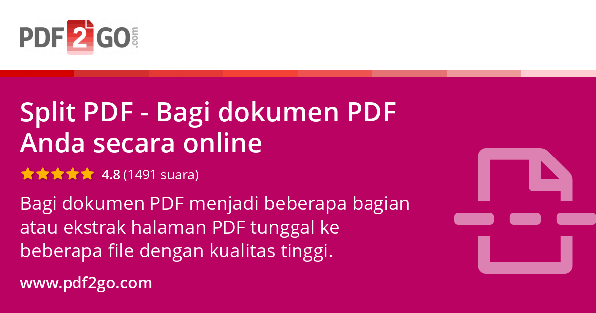 Pisahkan PDF - Pisahkan dokumen PDF Anda secara online