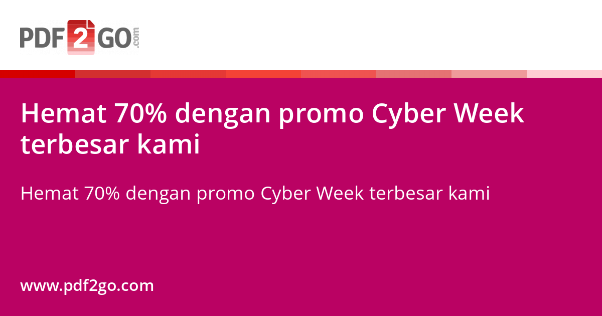 Hemat 70% dengan Sale Cyber Week Terbesar Kami