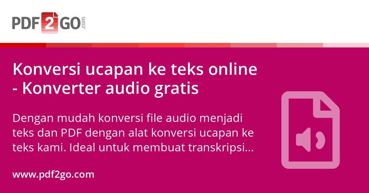 Konversi ucapan ke teks online - Konverter audio gratis