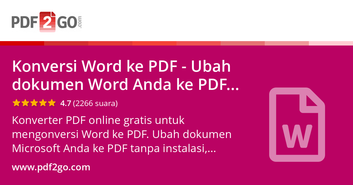 Konversi Word ke PDF - Ubah dokumen Word Anda ke PDF secara online