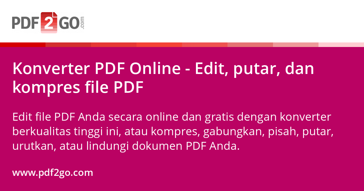 Konverter PDF Online - Edit, putar, dan kompres file PDF