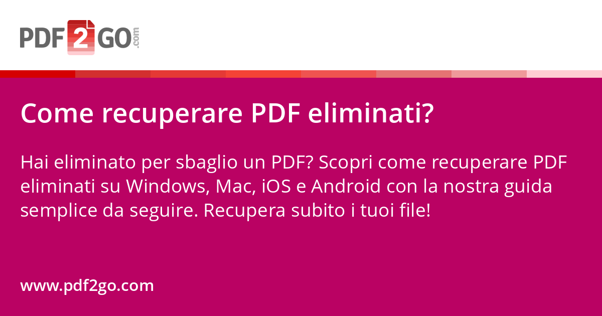 Come recuperare PDF eliminati?