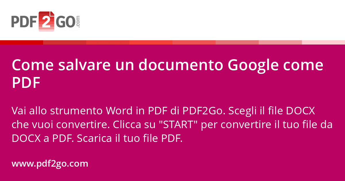Come salvare un documento Google come PDF