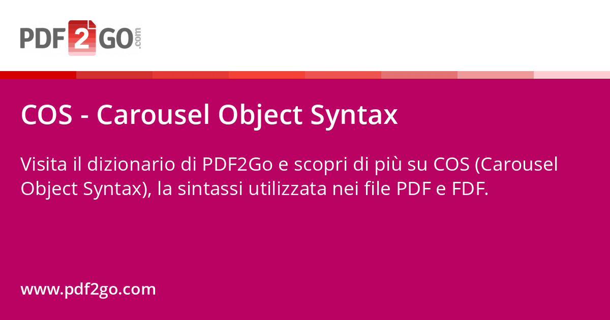 COS - Carousel Object Syntax