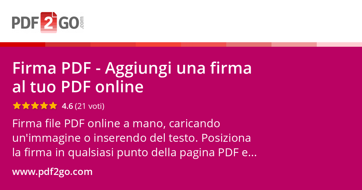 Firma PDF - Aggiungi una firma al tuo PDF online