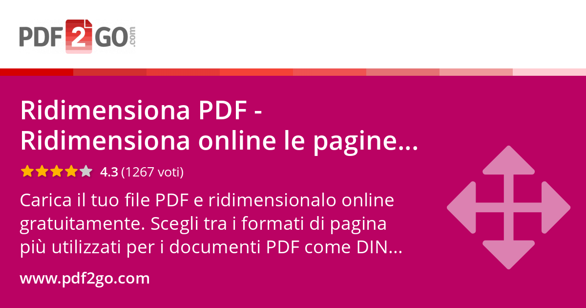 Ridimensiona PDF - Ridimensiona le pagine dei tuoi file PDF online
